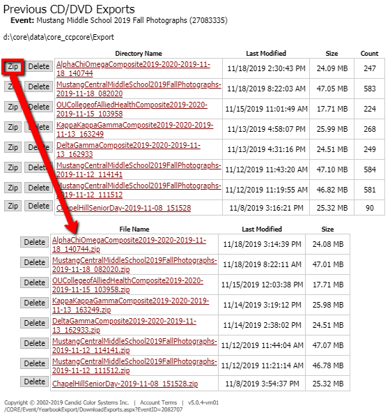 Yearbook/Admin File Export